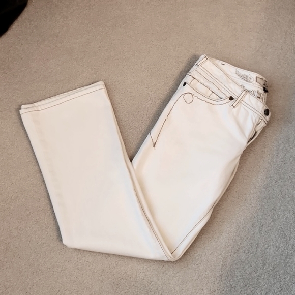 J & Company | Jeans | J Company Cream Colored Boot Cut Jeans With Tan ...
